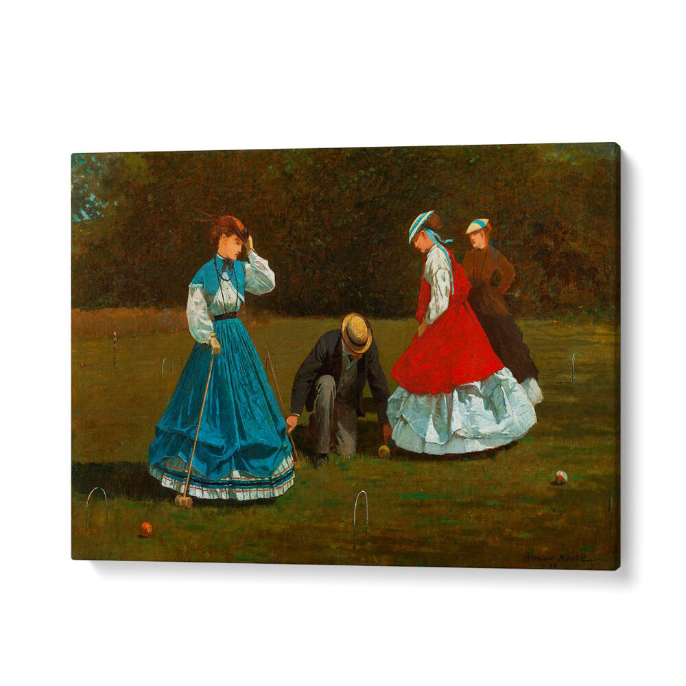 Croquet Scene 1866 Vintage Painting Artwork Decor – Asianmonk