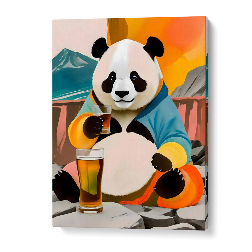Panda Beer Buzz Animal Paintings Art Print – Asianmonk